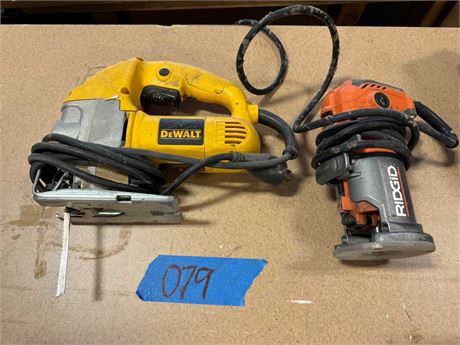 Lot - DeWalt Jig Saw and Ridgid Laminate Trimmer | Place Your Bid at ...