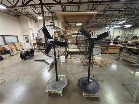 Lot - (2) Shop Fans | Place Your Bid at MachineryMax