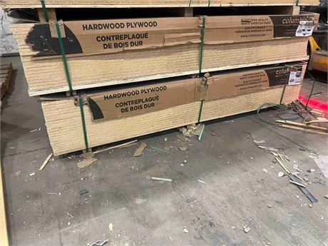 Lot - 3/4" x 5' x 8' Maple Plywood - (40) Sheets total in (2) Stacks ...