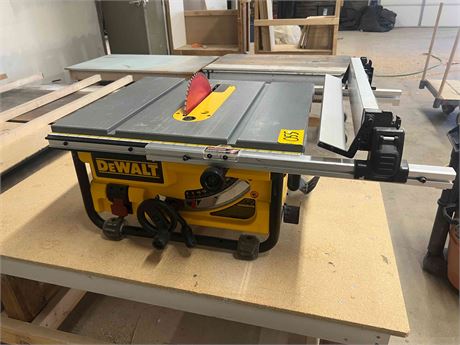 Lot - DeWalt "DWE7480" portable table saw | Place Your Bid at MachineryMax