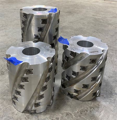 Lot - Three Moulder Helical Cutter Heads | Place Your Bid at MachineryMax