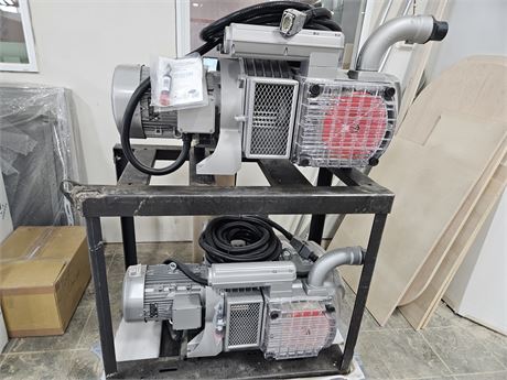 Lot - Two (2) Becker "VTLF 2.250/0-79" Vacuum Pumps (2024) with Steel ...