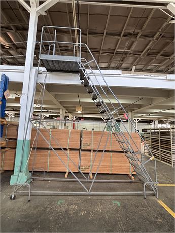 Lot - P.W. Platforms 16 Step Rolling Step Ladder | Place Your Bid at ...