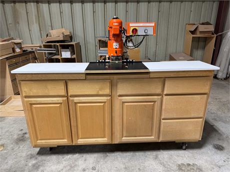 Lot - Blum "MiniPress P" Hinge Drill and Insertion machine with cabinet ...