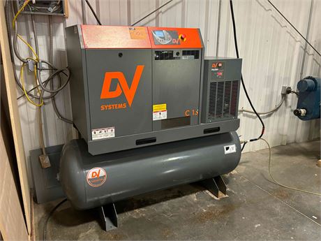 Lot - DV Systems "C15TDVSD" Air Compressor and Dryer | Place Your Bid ...