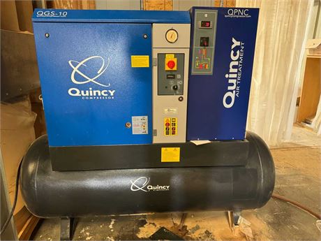 Lot - Quincy "QGS-10" Rotary Screw Air Compressor System with Dryer, 2022 | Place Your Bid at ...
