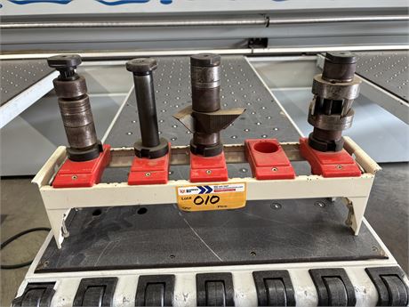 Lot - 4 Spindles/Cutters w/Stand - As Pictured | Place Your Bid at ...