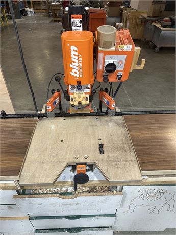 Lot - Blum "MiniPress P" Hardware Boring Machine | Place Your Bid at ...