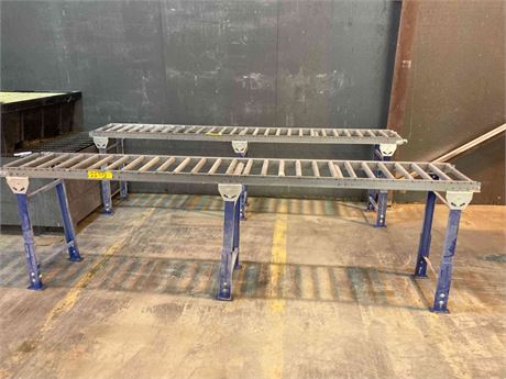 Lot - (2) Sections Roller Conveyor | Place Your Bid at MachineryMax