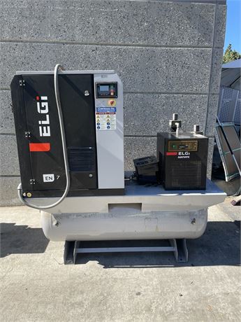 Lot - Elgi "EN7" Rotary Screw Air Compressor with Air Dryer | Place ...